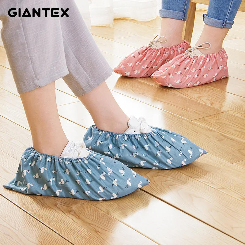 GIANTEX Print Cloth Shoe Cover Anti slip Indoor Dustproof Foot Cover ...
