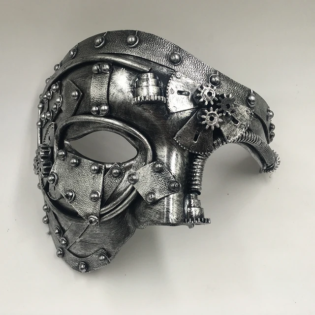 Male Masquerade Masks Silver
