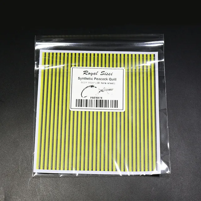 2sheets/pack flytying synthetic peacock quills 1.8mm wide body wrap ...