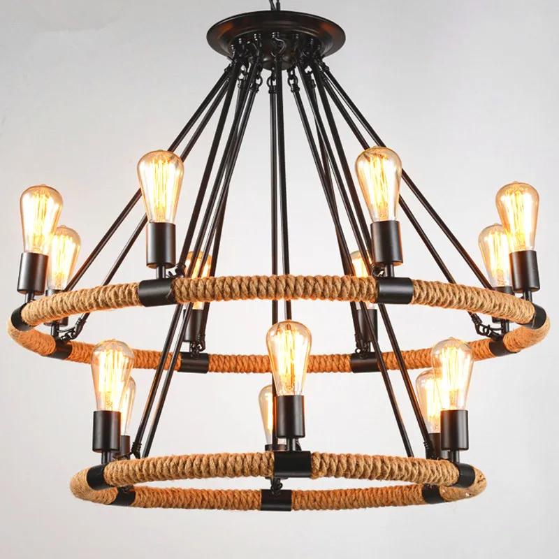 North Country Pendant Lights Loft Industrial Rope Pendant Lamps ...