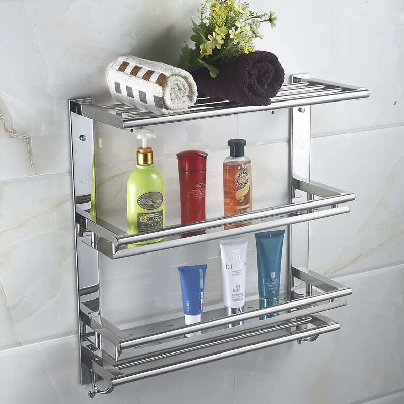 MTTUZK DIY 304 edelstahl regale bad rack 4 schichten bad make up rack ...