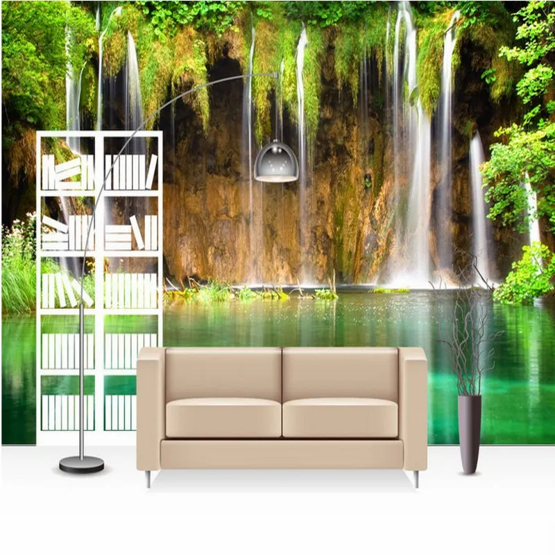 3D photo wallpaper HD wallpaper 3D waterfalls flowing water living room ...