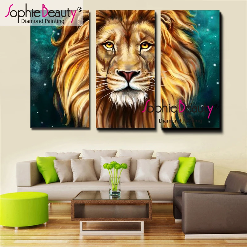 Diy Diamond Paintings Lion Animal Pattern Diamond rhinestones ...