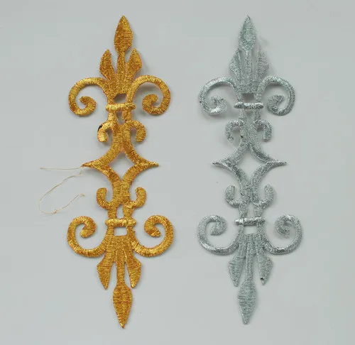 17,5 cm * 6 cm, apliques de hierro para ropa, apliques de tela dorada ...