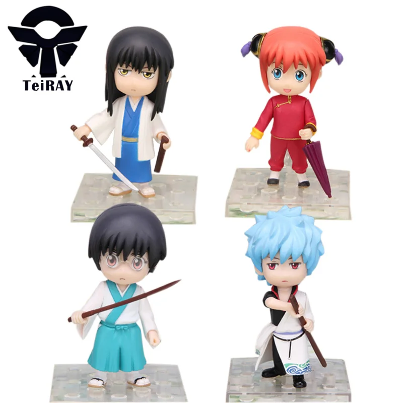 Gintama Figuras 4Pcs Set Sakata Gintoki Kagura Katsura Kotarou Shimura ...