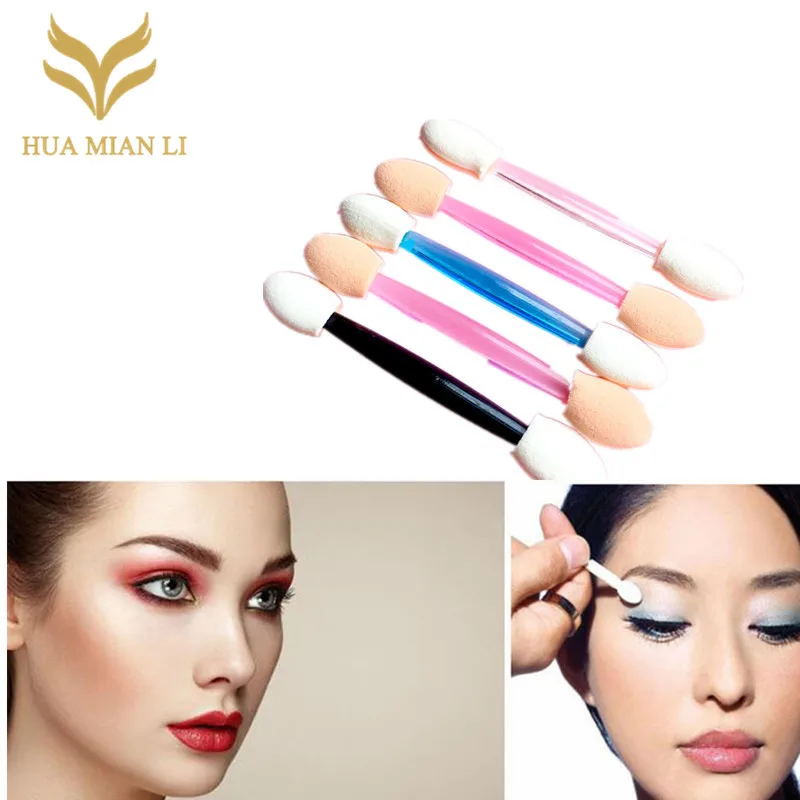 10pcs/set Makeup Double end Eye Shadow Eyeliner Sponge Brush Applicator ...