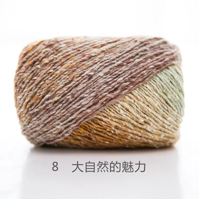 100 г/шар, радужная хлопчатобумажная пряжа для ручного вязания ...