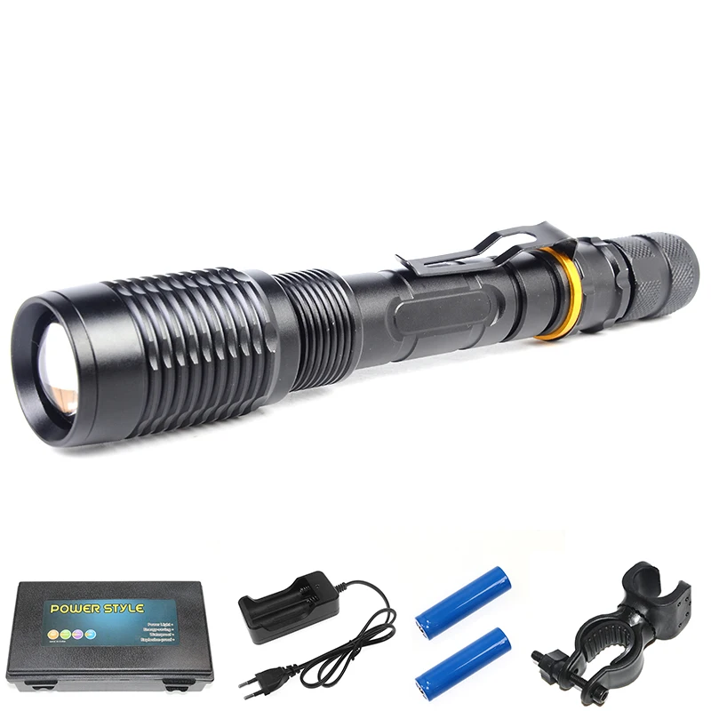 5000 Lumens Powerful LED Torch Tactical LED Flashlight XML T6 5 Modes ...