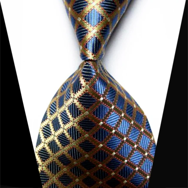 Plaid Grain Fancy Men Tie Elegant Fashion Smooth Necktie Smooth Luxury ...