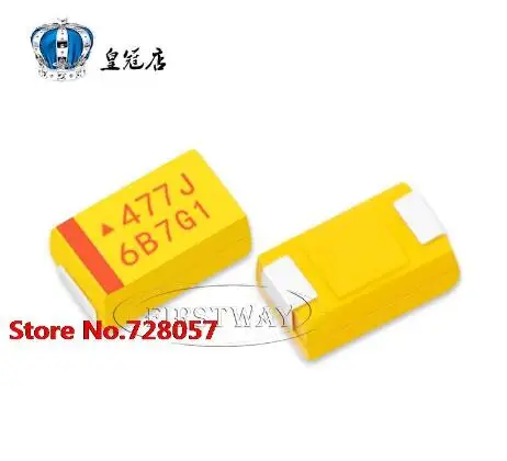 477J 10 pçs/lote Frete grátis 6 V 470 UF 6.3 V D 7343|lot|lot lotlot ...