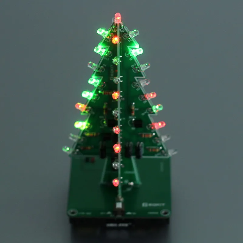 Monday Kids Three-Dimensional 3D Tree LED DIY Kit Red/Green/Yellow LED ...