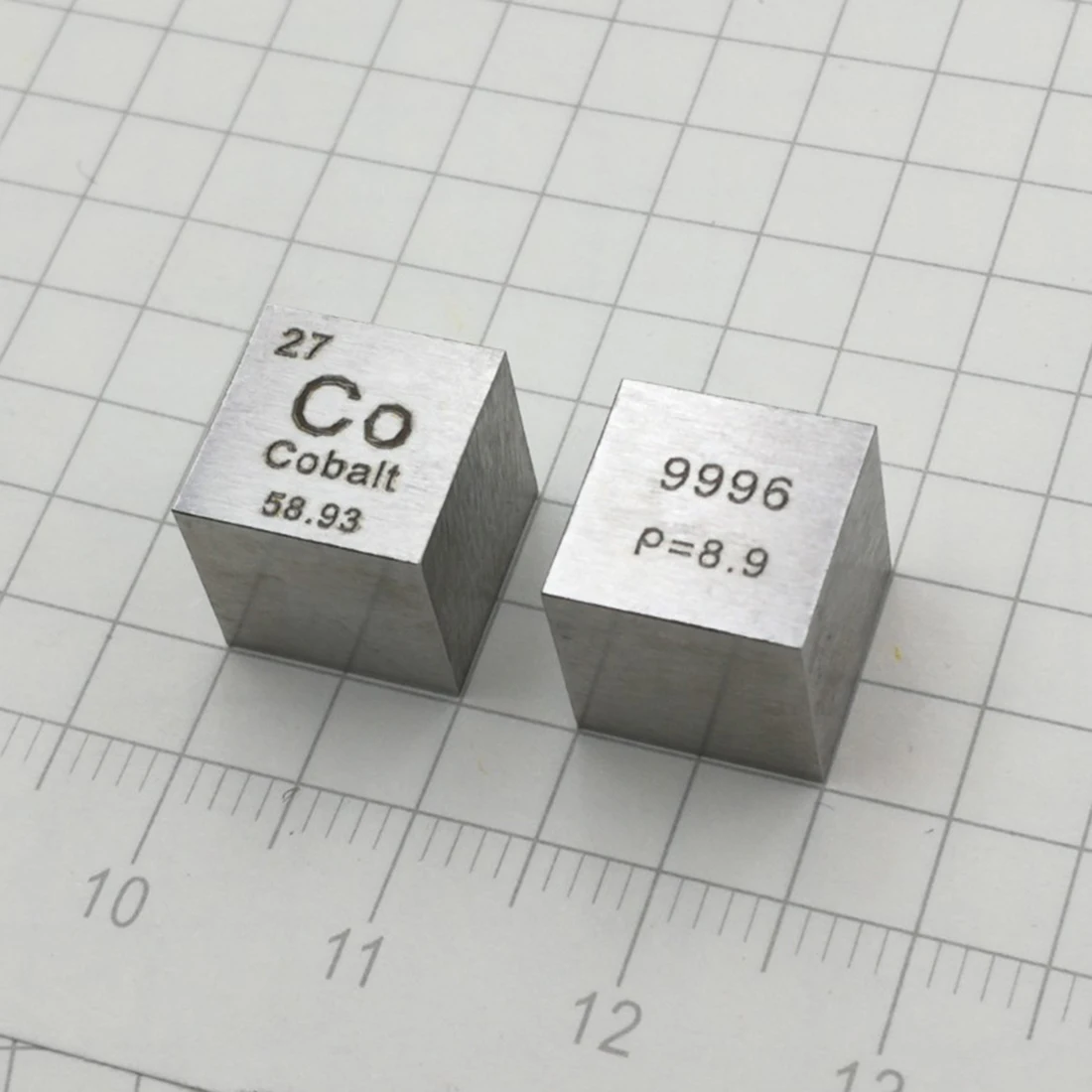 High Pure 10 X 10 X 10mm Wiredrawing Cobalt Cube Periodic Table Of ...