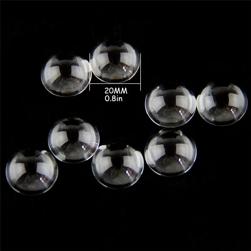 30pcs Clear 20mm Half Glass Ball Transparent Flatback Glass Half Sphere ...