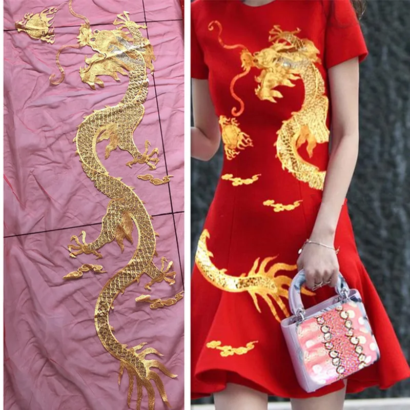 1Pcs-Super-Large-Golden-Sequin-Dragon-Applique-Chinese-Embroidered ...