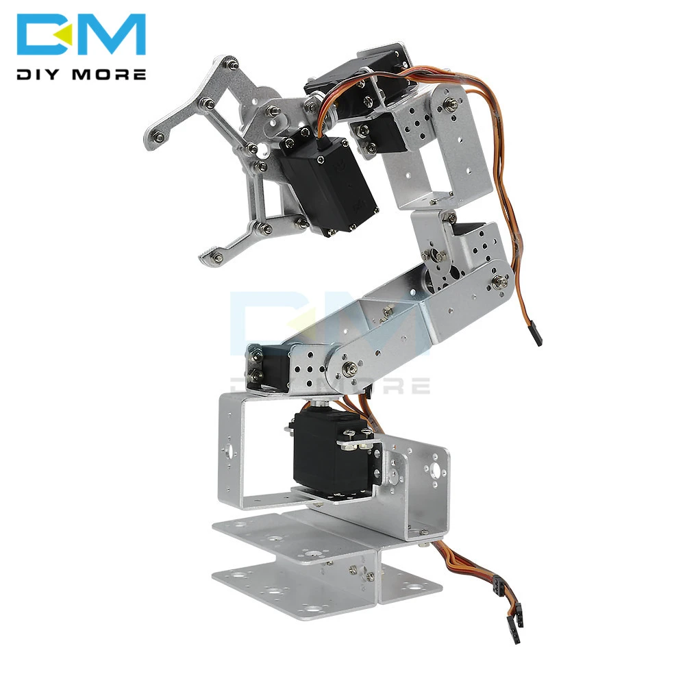 Manipulator Rot3u 6dof Aluminium Robot Arm Mechanical Robotic Clamp Claw For Arduino Silver ...