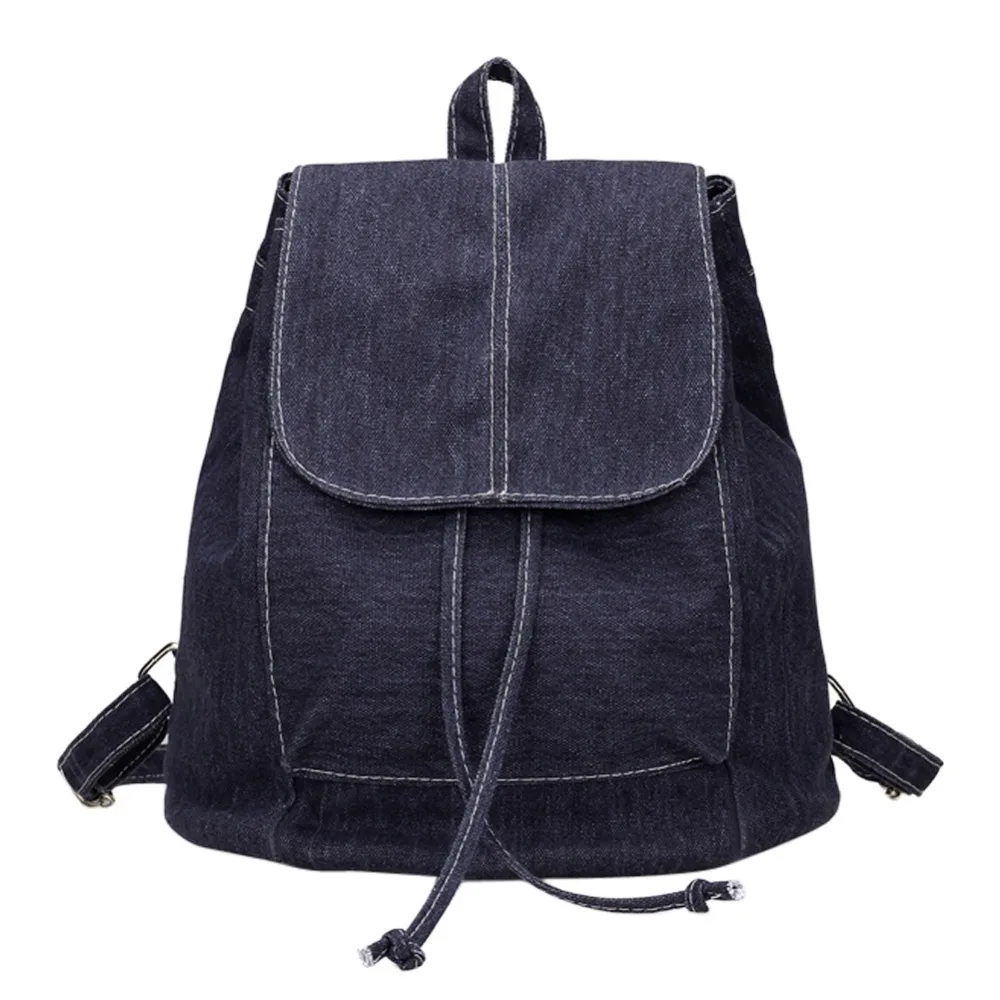 New Design Leisure Women Denim Backpacks Drawstring School Bags For ...