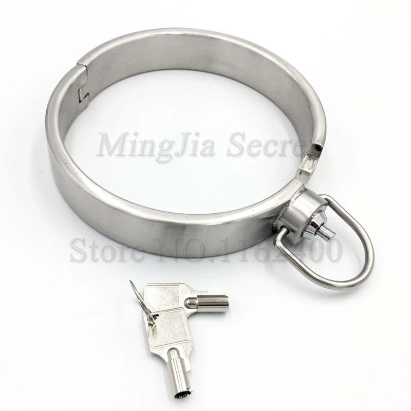 304 Stainless Steel Press Lock Neck Collar Restraints Fetish Slave Bdsm ...