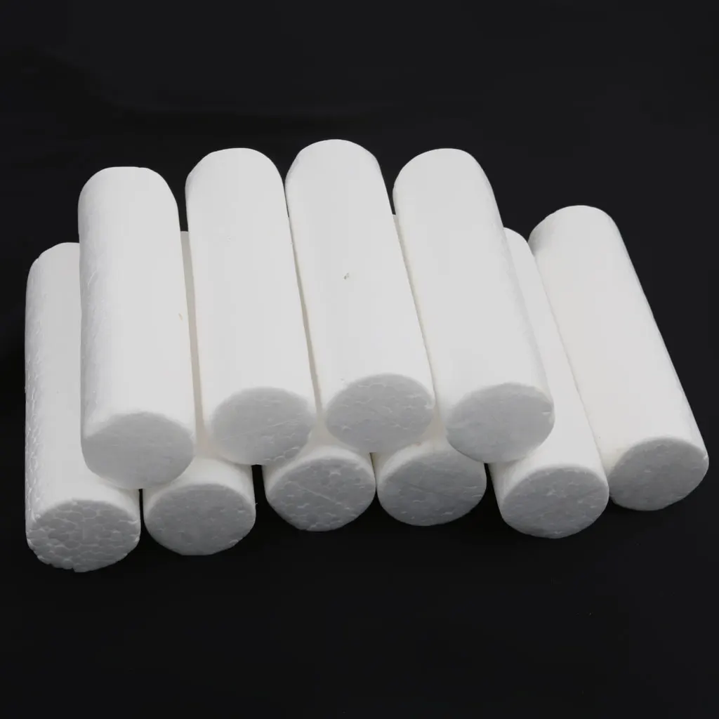 New 10pcs White Modelling Craft Polystyrene Foam Cylinder Pillar 12cm ...