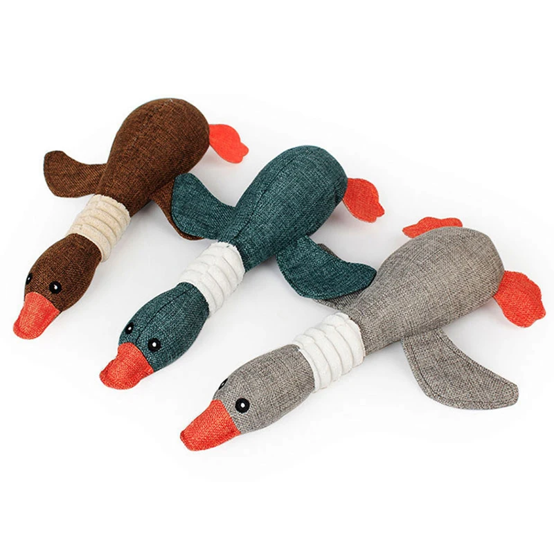 New Pet Toy Wild Goose Cartoon Dog Toy Sound Bite Moles Dog Plush Toys ...