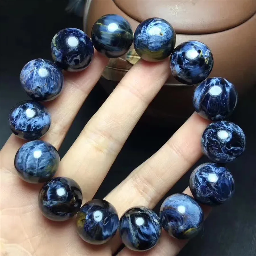 Natural Blue Pietersite Stone Round Beads Stretch Women Lady Healing ...