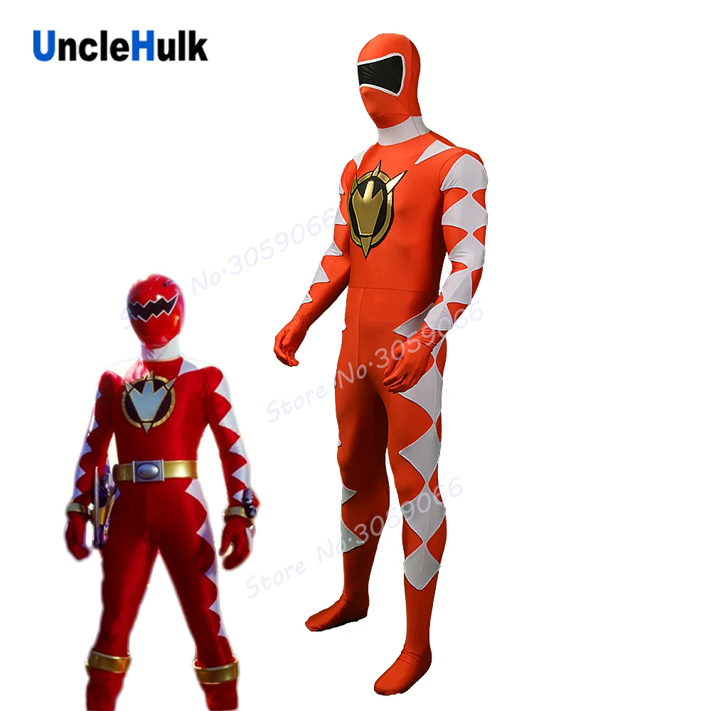 Dino Thunder Abarered Red Ranger Spandex Zentai Halloween Cosplay ...