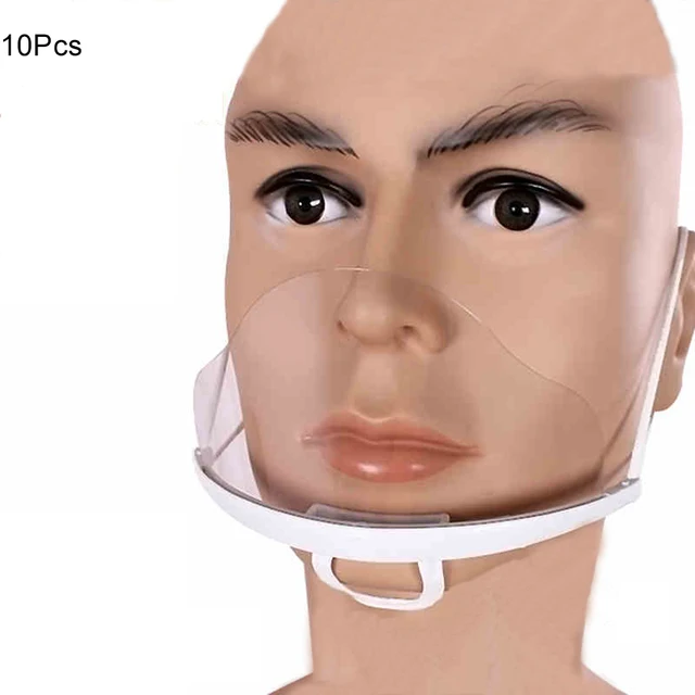 Aliexpress.com : Buy 10Pcs Transparent Plastic Face Mask Environmental ...