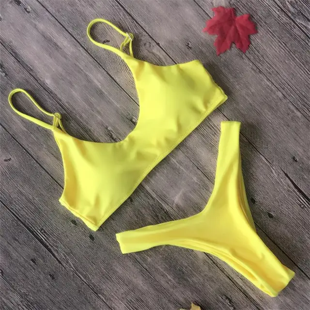 High Leg Cut Biquini Cute Girl Bikini New Sexy Bottom Female Women