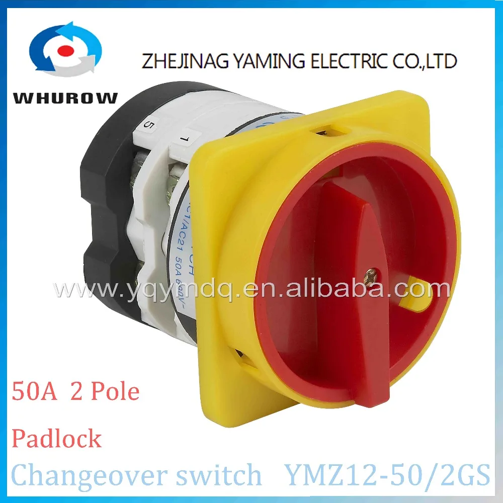 Rotary switch 2 position OFF ON YMZ12 50/2GS padlock universal manual ...