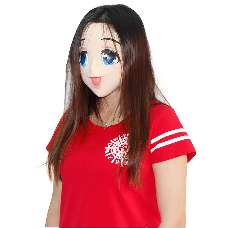 X-MERRY TOY Halloween Mask Latex Rubber Adult Anime Blue Eyed Sexy Girl ...