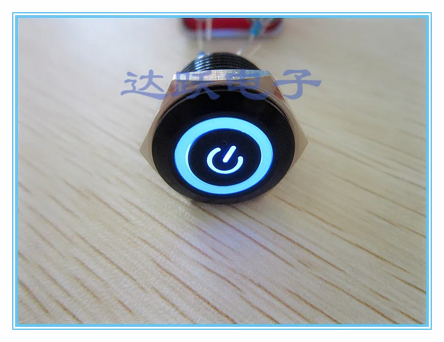 16mm Metal Push Button Switch,black Shell,3v Led,computer Power And ...