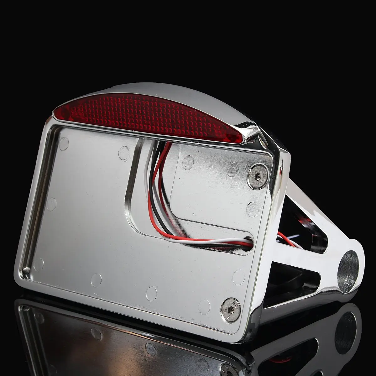 Motorcycle License Plate LED Tail Light Horizontal Side Mount Bracket ...