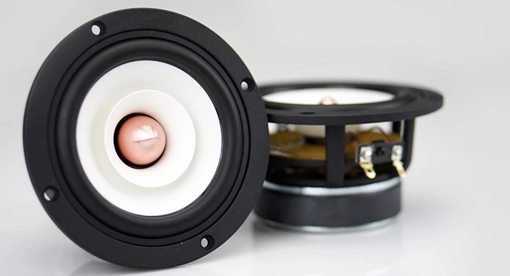 Aucharm 4'' White Paper Cone Aluminum Bullet Full Range Speaker Driver ...