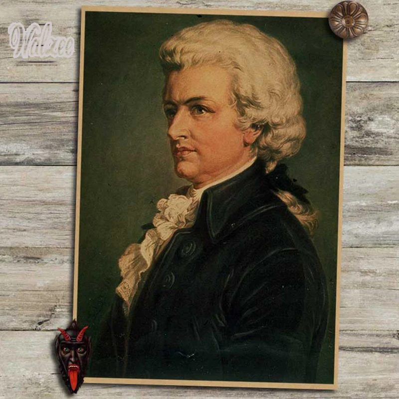 Mozart Musician Celebrity Retro Kraft Paper Poster Picture Portrait ...