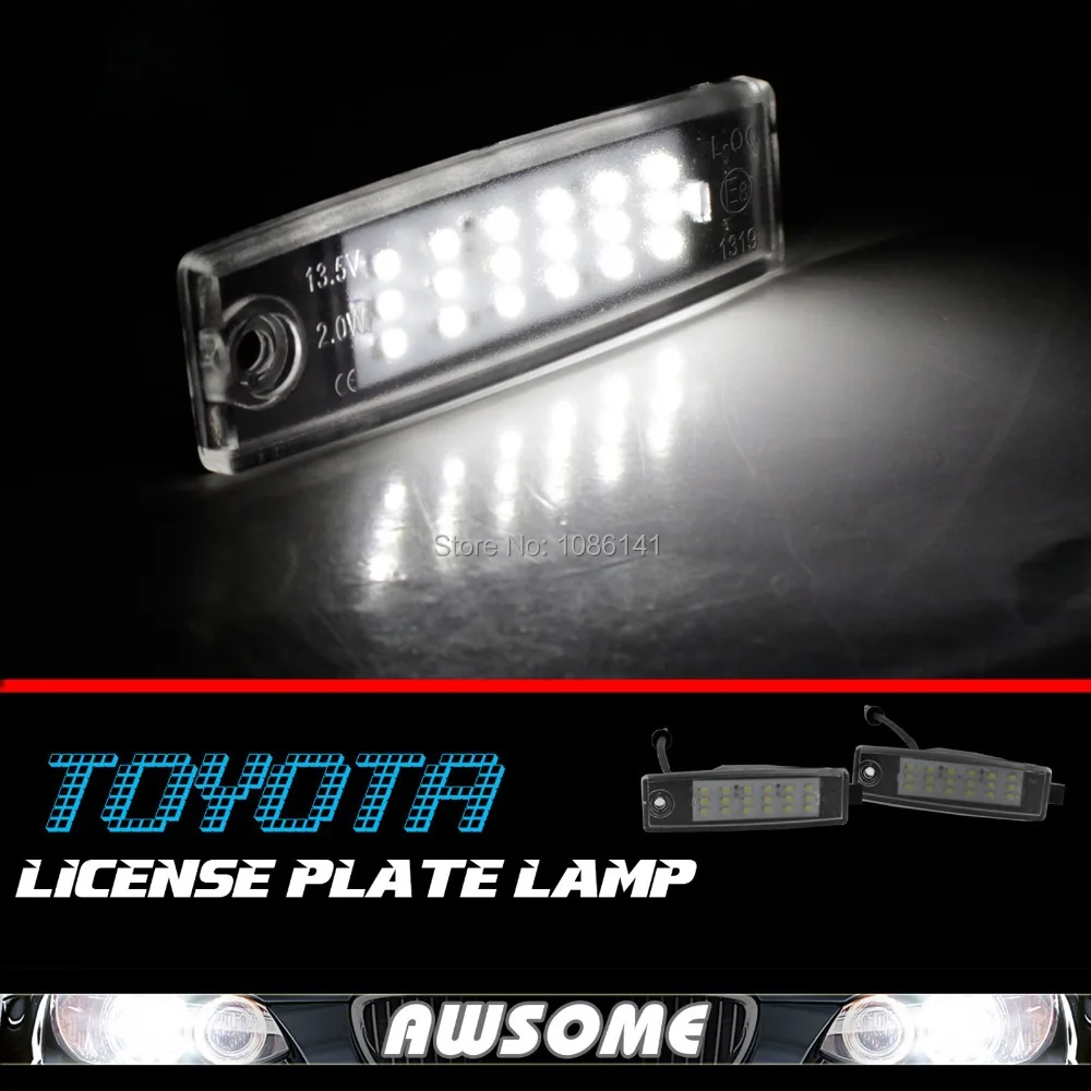 2x LED License Plate Number Light Xenon White For Toyota HiAce Rav4 ...