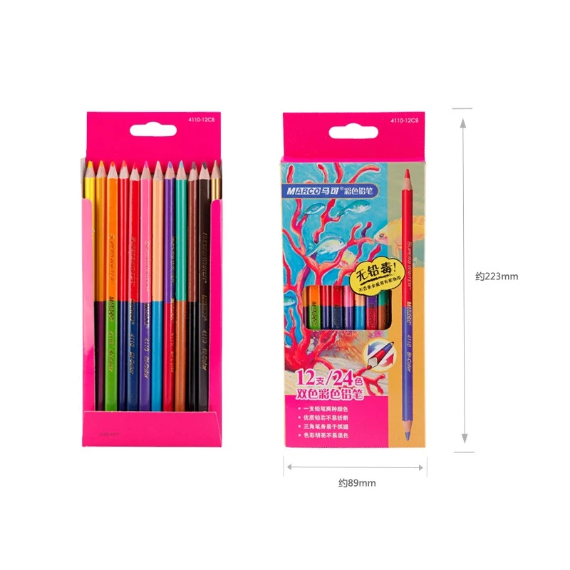 Double Head Two-color Water Soluble Pencil Set High Quality School ...