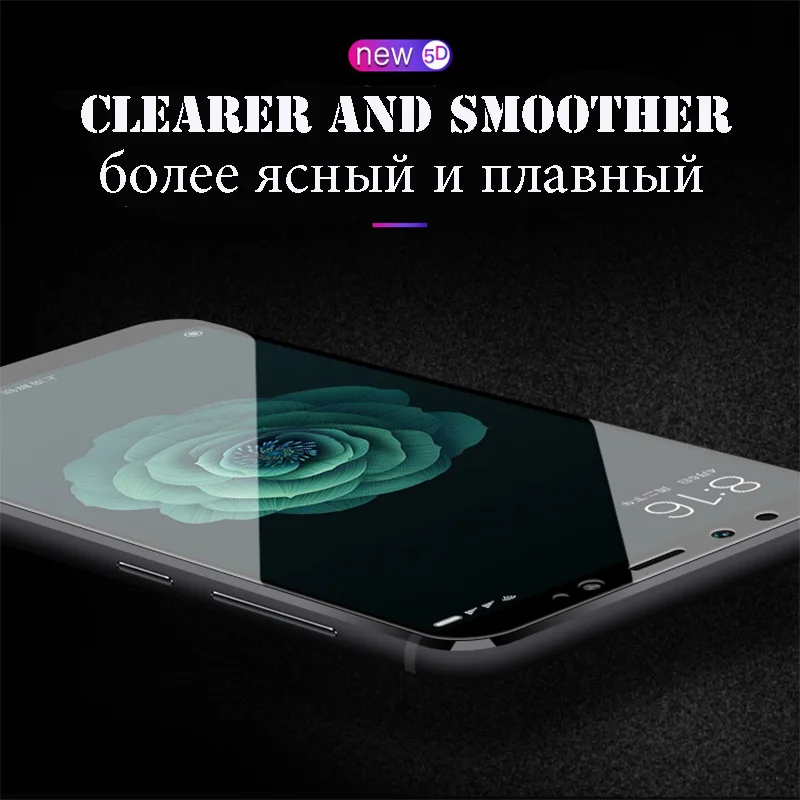 5D закаленное стекло для xiaomi pocophone f1 8 8se redmi note 5 pro 6pro 6A 4x 4a Защитное ...