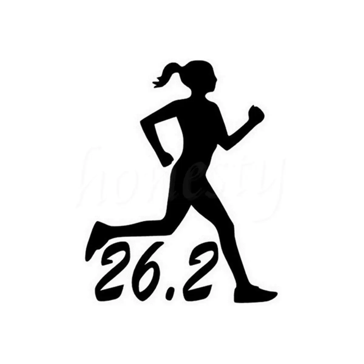 Sports 26.2 Marathon Girl Running Car Window Styling Stickers Wall Home ...