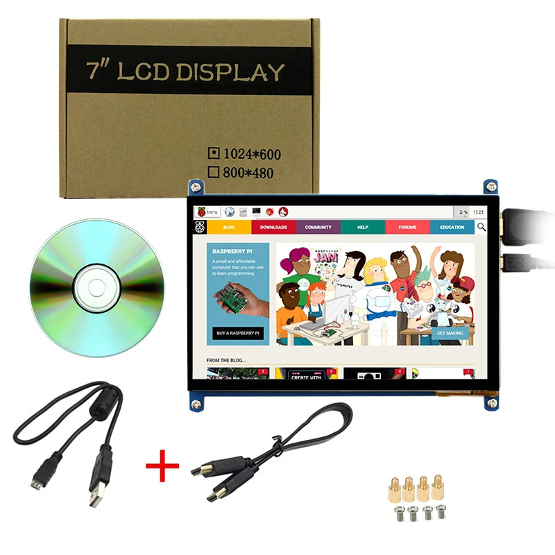 Raspberry Pi 3 Model B+ 7 inch LCD Touchscreen Display Module 1024*600 ...