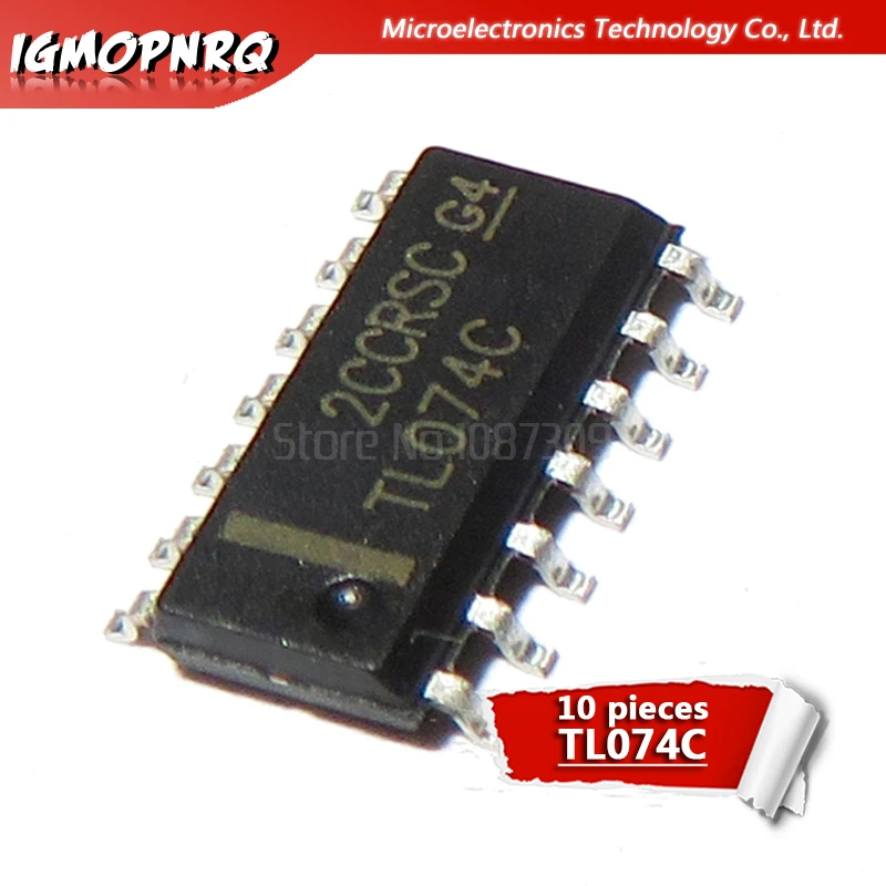 10pcs TL074C TL074CDR TL074 SOP 14 Operational Amplifiers Op Amps Quad ...