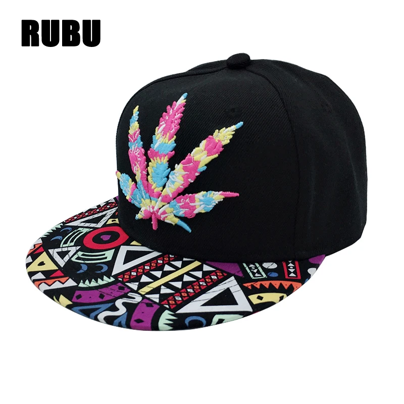 Hip hop Snapback Caps Men Fashion Fitted Hats Leaf Snapbacks girl ...