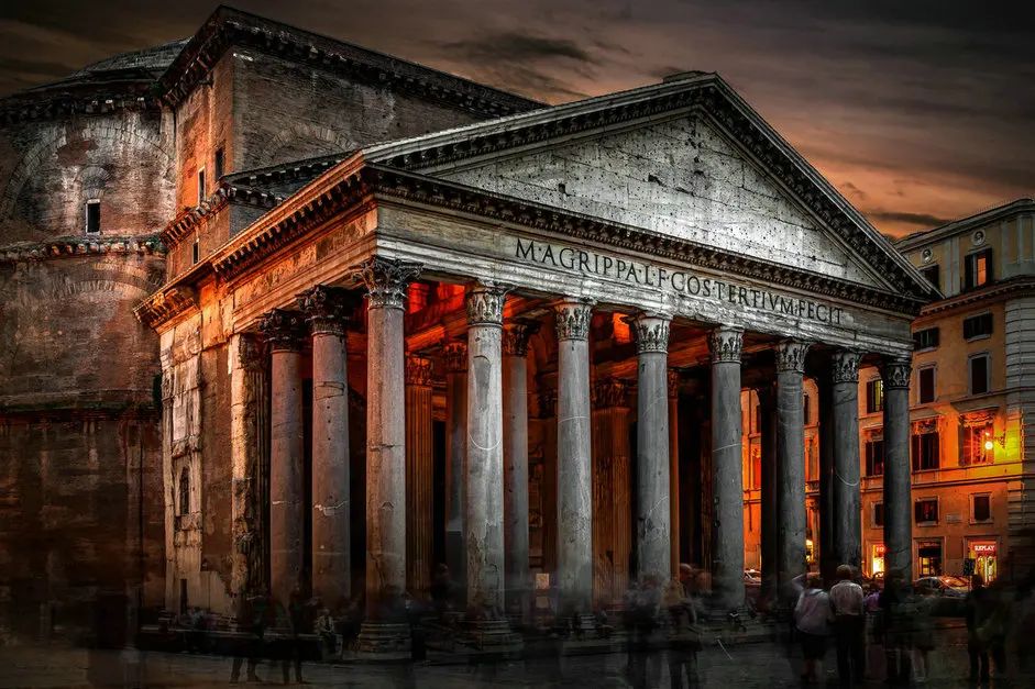 Ancient Rome Column Building night photo backdrop High quality Computer ...