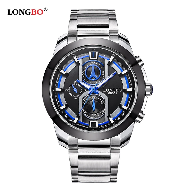 Longbo Brand Luxury Famous Men's Watches Stainless Steel Military ...