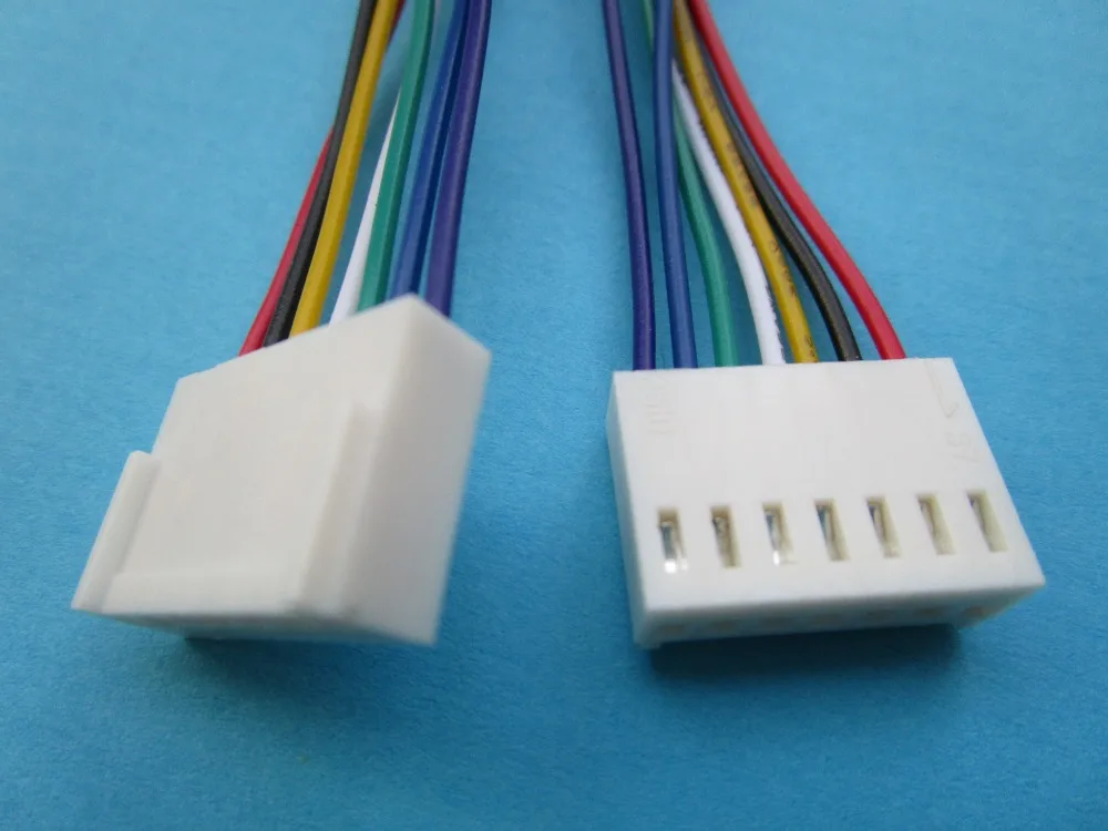 100-Pcs-2510-Pitch-2-54mm-7-Pin-Female-Connector-with-26AWG-300mm-Leads ...