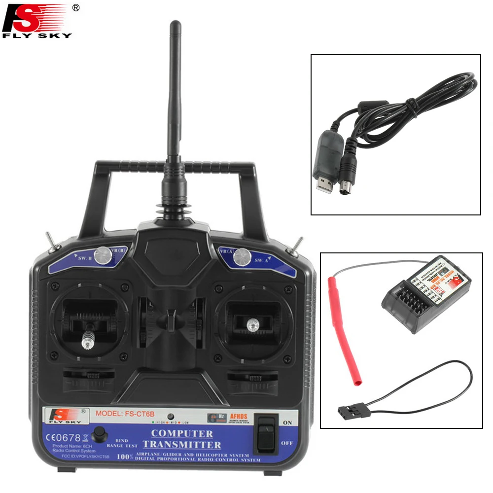 1set FlySky FS CT6B CT6B 2.4G 6CH Radio Transmitter+FS R6B 6CH Receiver ...