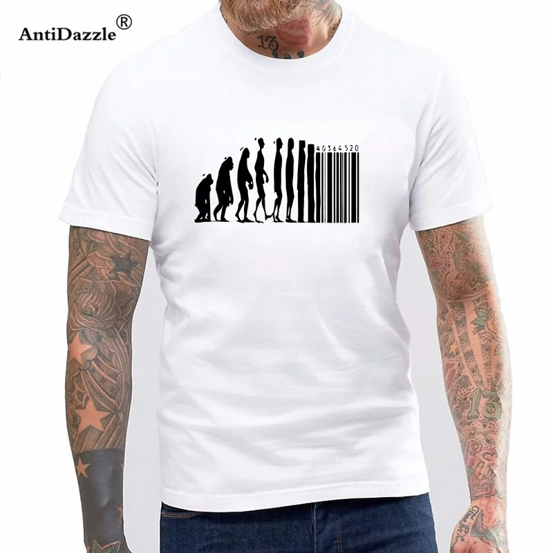 Antidazzle Retro T shirts Human Evolution Banksy Mensheid Aap Barcode ...