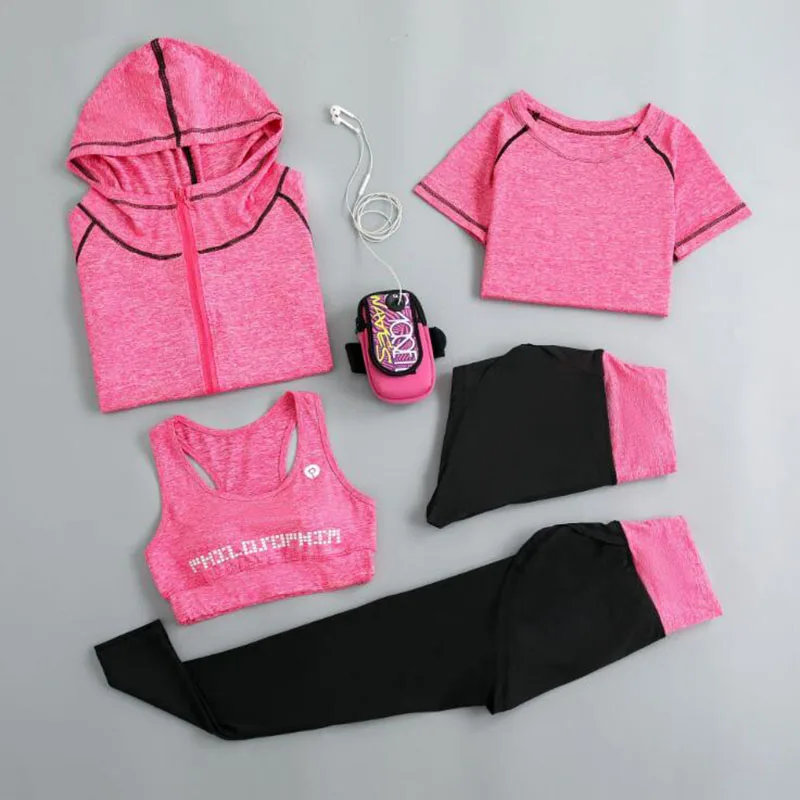 Conjunto de ropa deportiva para mujer, set de yoga de 5 piezas ...