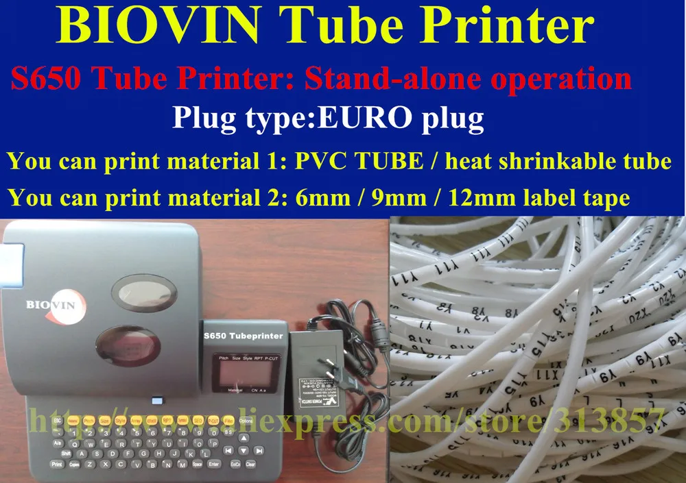 Cable label ID Printer, electronic lettering machine, PVC Tube shrink ...