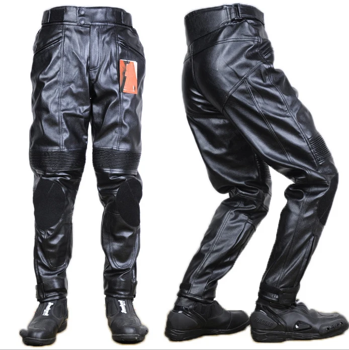 Men's Pu Leather Racing Pants Men Off-road Trousers Waterproof Racing ...