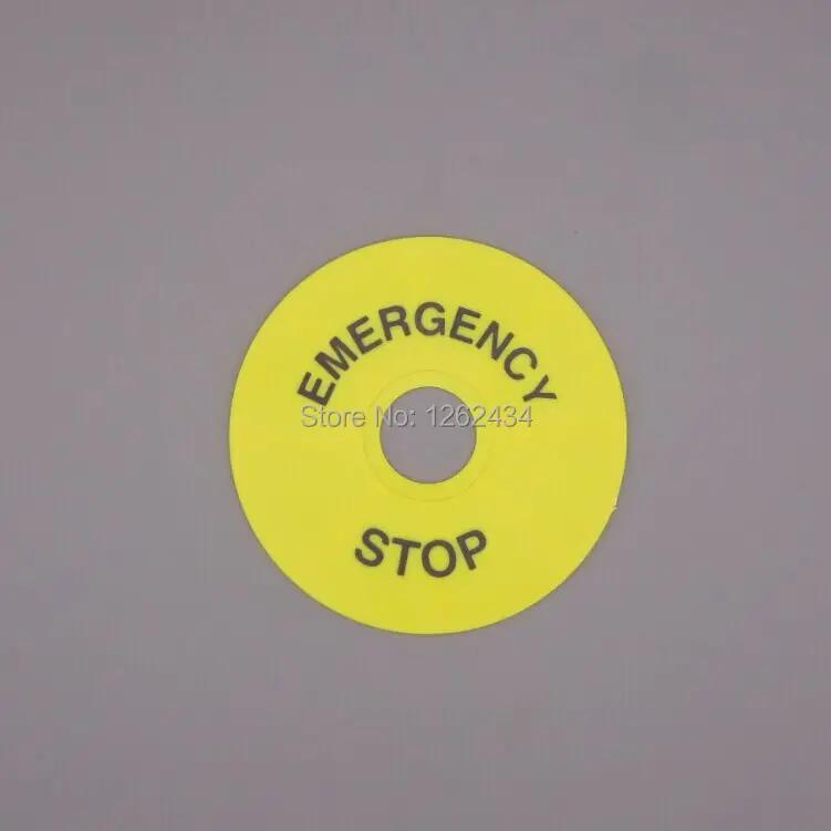 90mm 22mm yellow card warning signs in the emergency stop button to ...