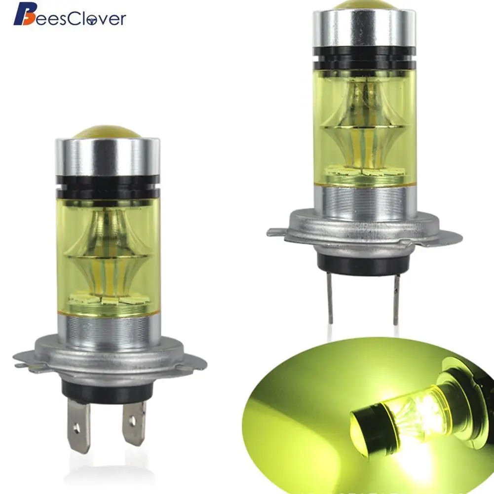 BEESCLOVER 2PCS H7 2835 LED 100W Fog Driving Light High Power Auto Car ...